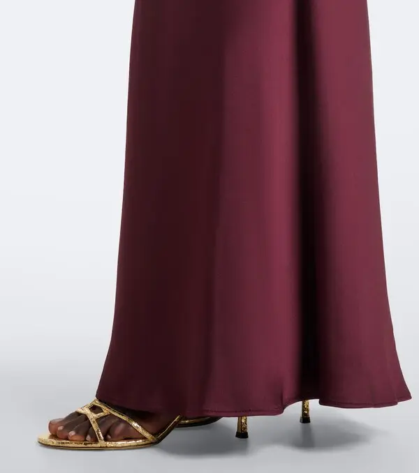 Simkhai Reannon Halterneck Satin Gown - Burgundy