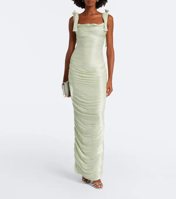 MARMAR HALIM Pleated Gown With Ties