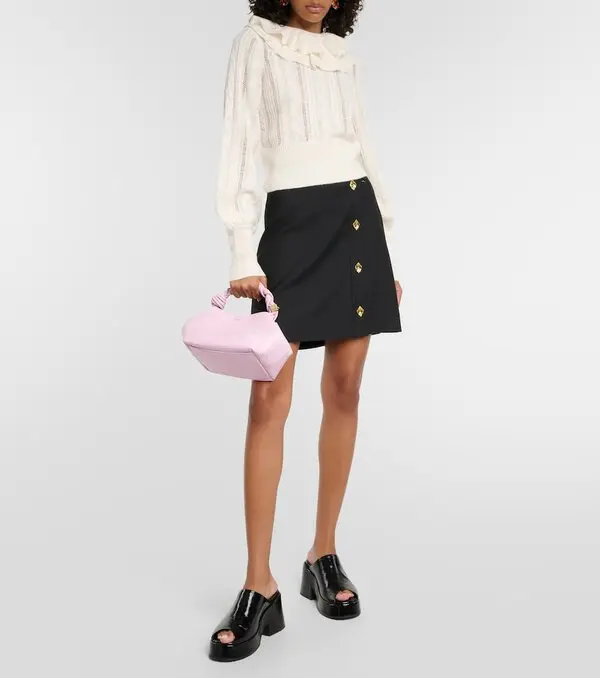 GANNI Bou Tote Bag With Twisted Top Handle