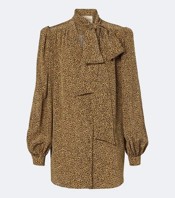 Valentino Garavani Leopard Print Silk Blouse