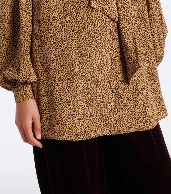 Valentino Garavani Leopard Print Silk Blouse