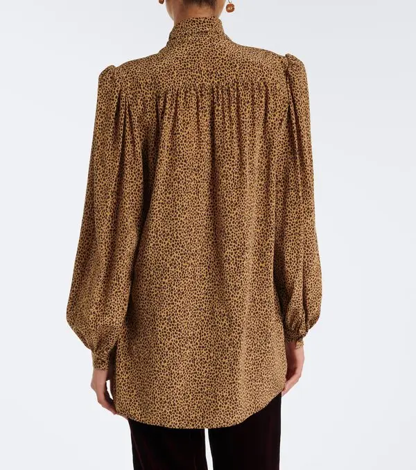 Valentino Garavani Leopard Print Silk Blouse