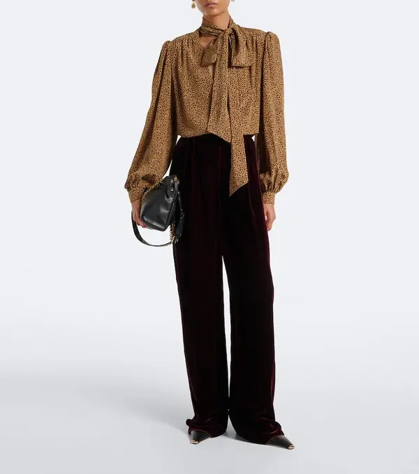 Valentino Garavani Leopard Print Silk Blouse