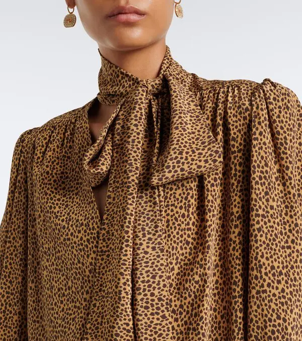 Valentino Garavani Leopard Print Silk Blouse