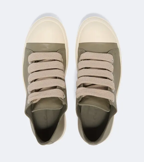 Rick Owens Jumbolace Leather Low-top Sneakers - Green