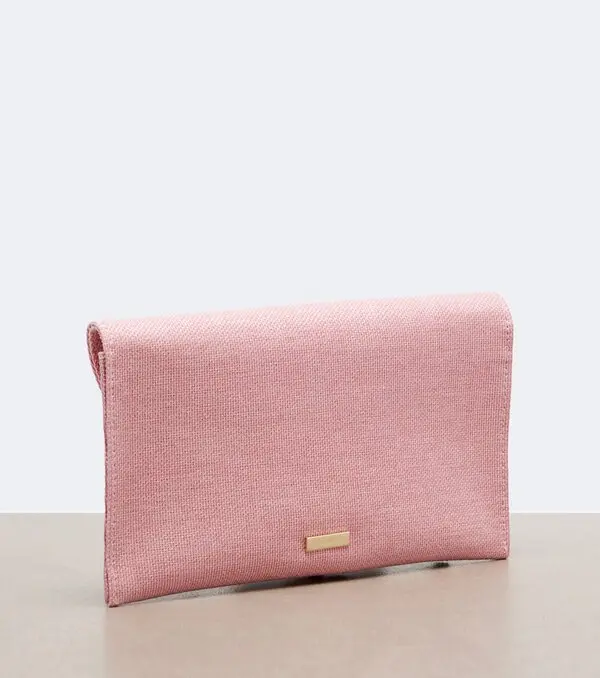AQUAZZURA Botanica Applique Raffia Clutch
