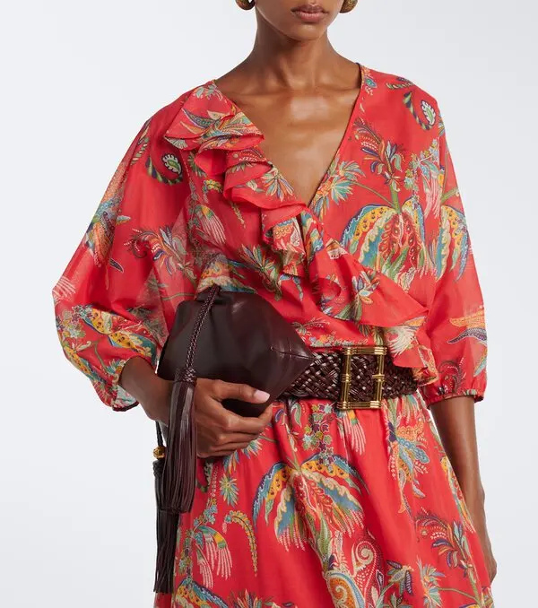 Etro Floral Cotton Wrap Top