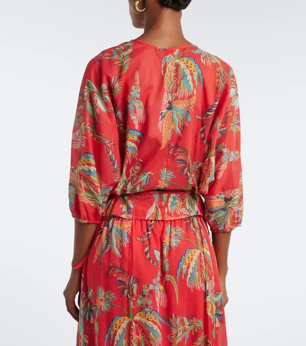 Etro Floral Cotton Wrap Top