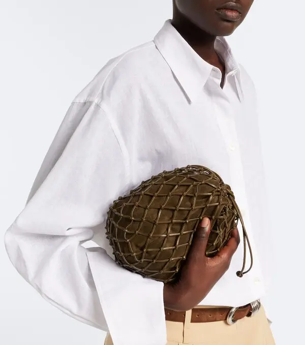 Savette Macrame Small Leather Pouch