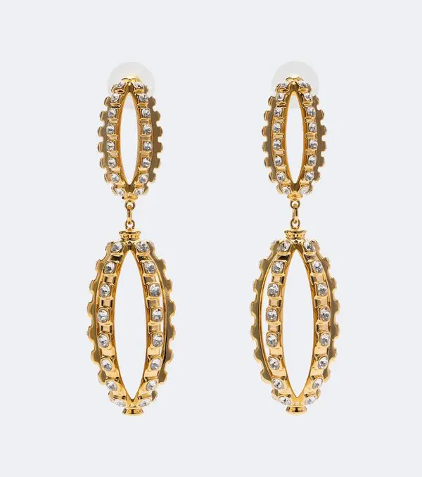 Isabel Marant Étoile Embellished Drop Earrings In Brass And Glass - Gold