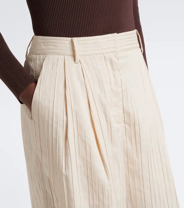 Simkhai Grace Striped Wide-leg Pants - White