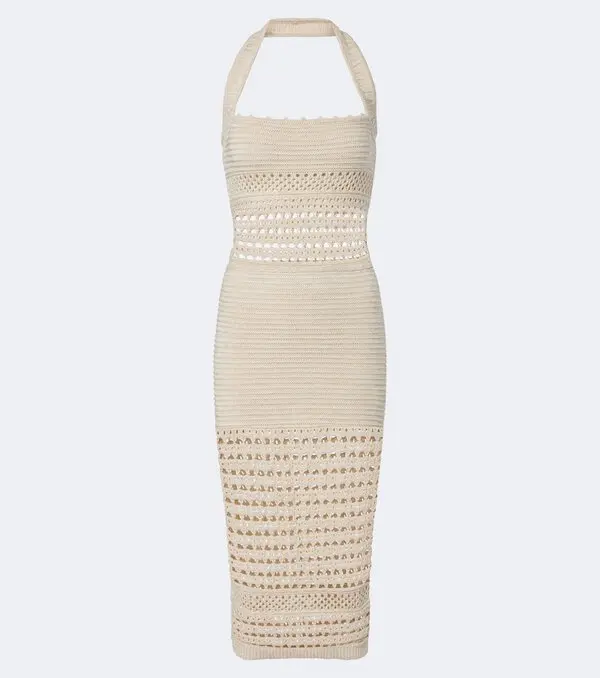 Retrofete Jaycee Crochet Cotton-blend Midi Dress - White