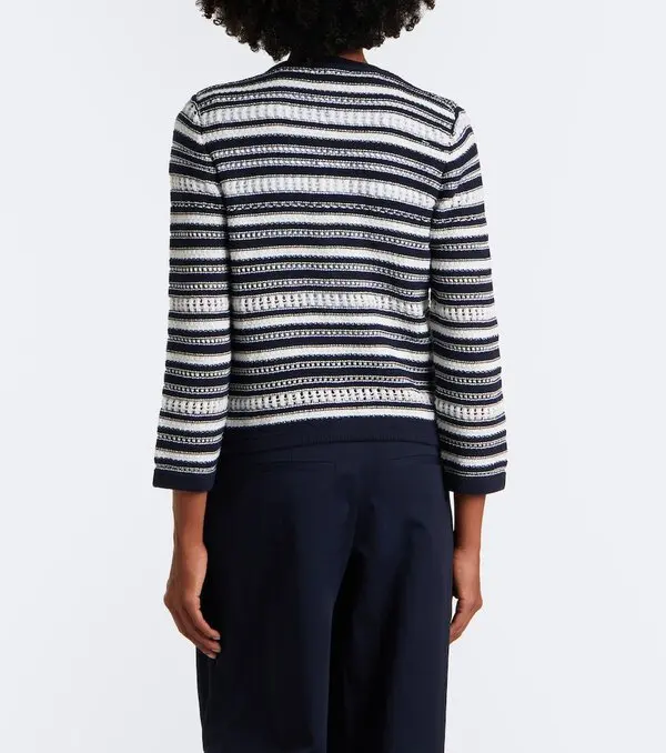 Veronica Beard Bellingham Striped Cotton Cardigan
