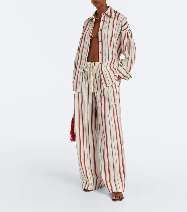 SIR. Alva Striped Cotton Wide-leg Pants - Multicoloured