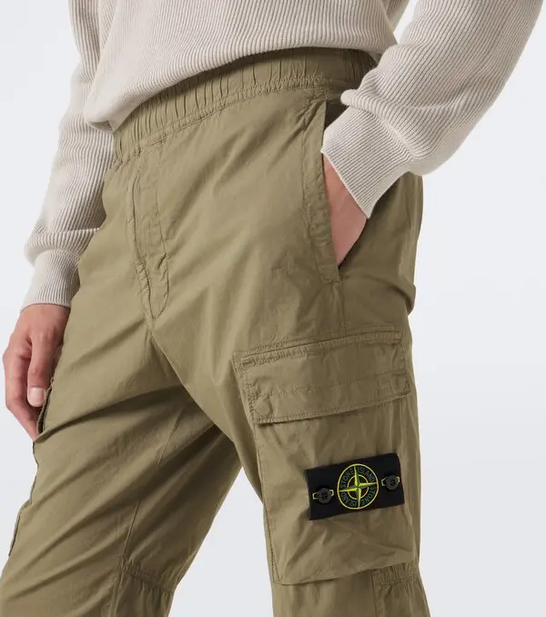 Stone Island Compass Cotton-blend Cargo Pants - Green