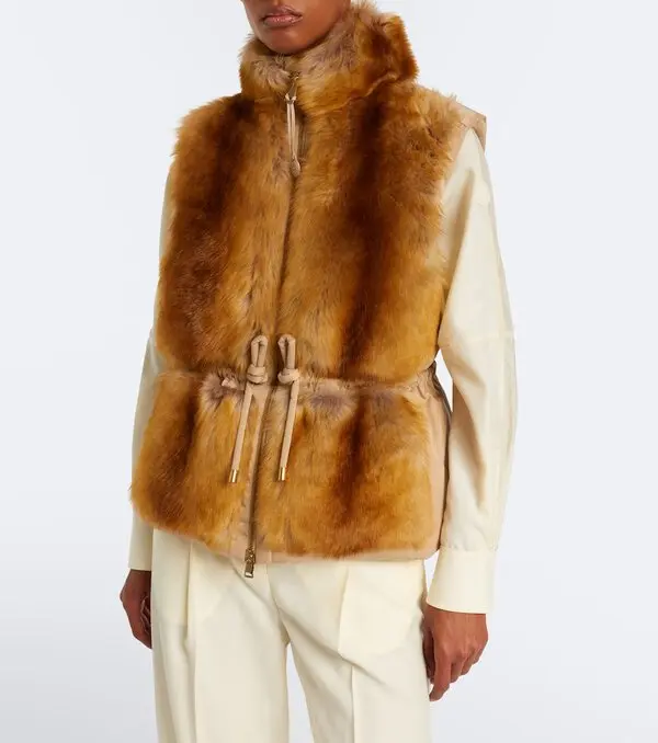 Moncler Blaireau Down Jacket With Shearling Trim
