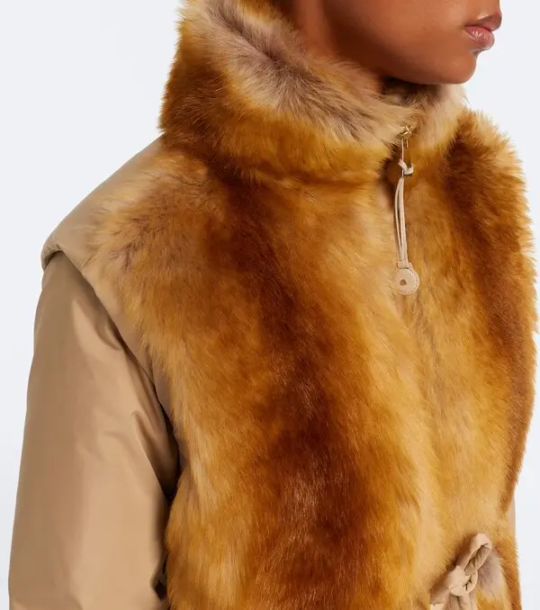 Moncler Blaireau Down Jacket With Shearling Trim