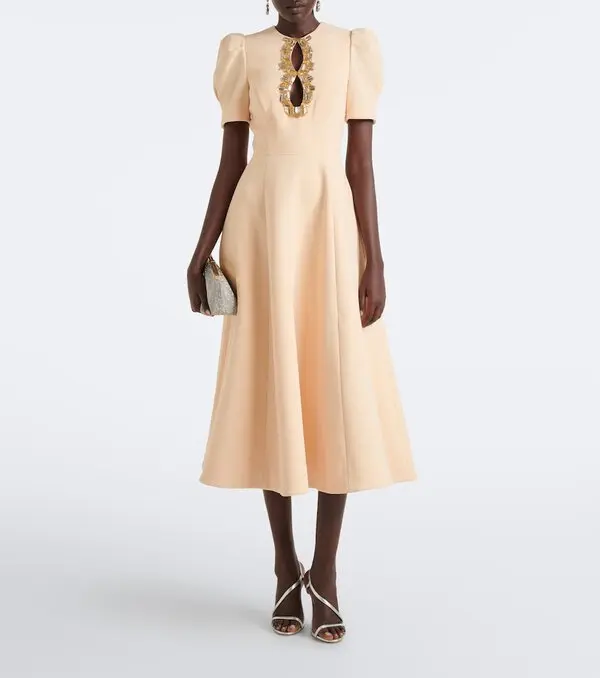 Rebecca Vallance Alexandrite Embellished Midi Dress - Yellow