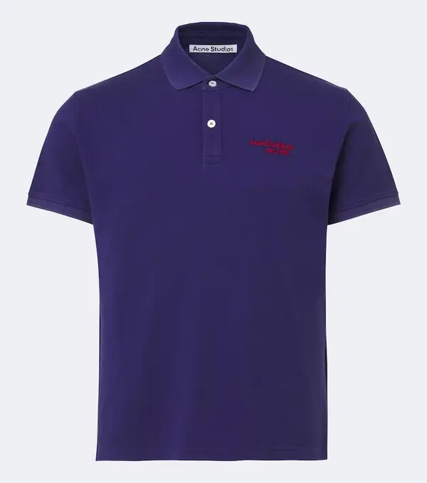 Acne Studios Logo Cotton Pique Polo Shirt