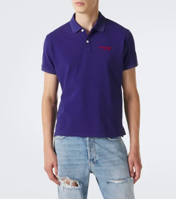 Acne Studios Logo Cotton Pique Polo Shirt
