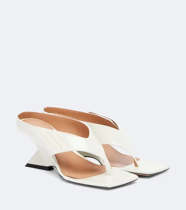 Attico Cheope Patent Leather Wedge Sandals