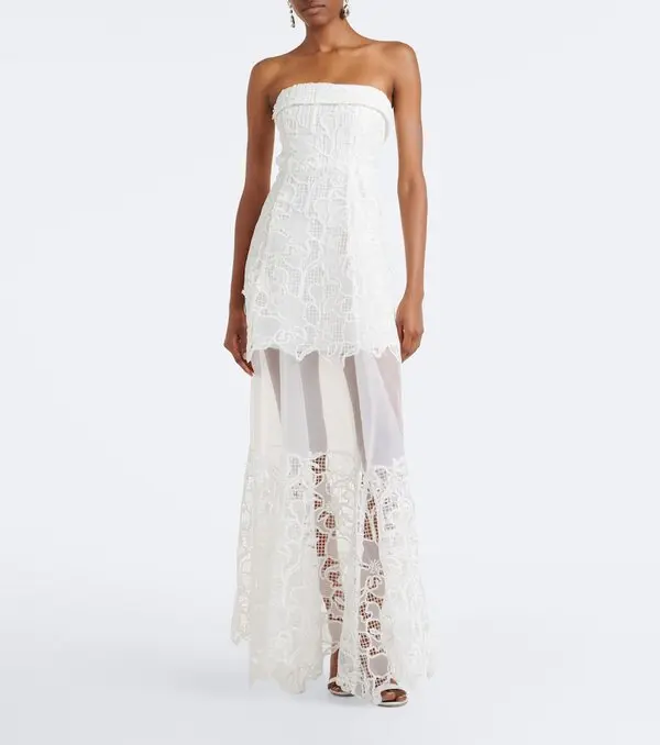 Simkhai Renis Organza Bustier Gown In Ivory - White