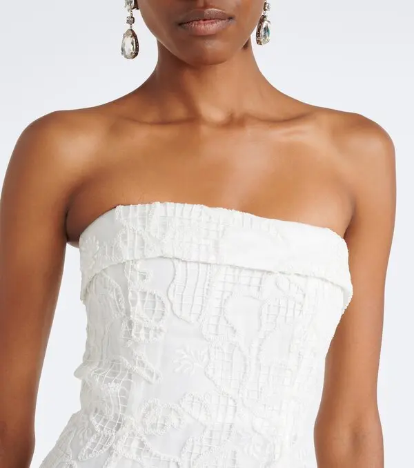 Simkhai Renis Organza Bustier Gown In Ivory - White