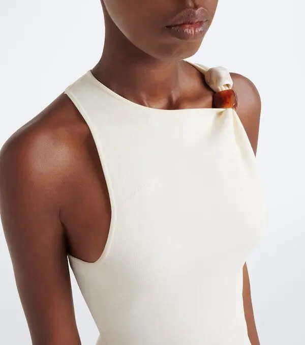SIR. Saba Embellished Knitted Maxi Dress - White