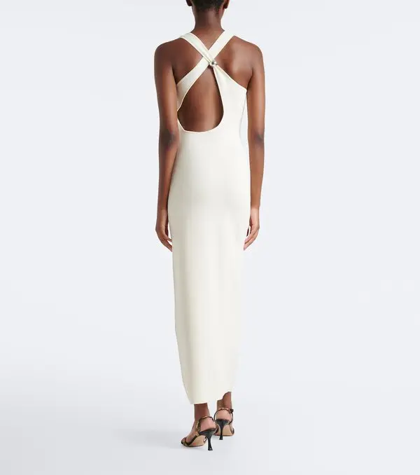 SIR. Saba Embellished Knitted Maxi Dress - White