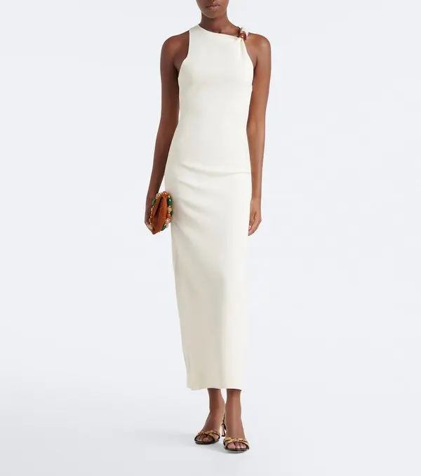 SIR. Saba Embellished Knitted Maxi Dress - White
