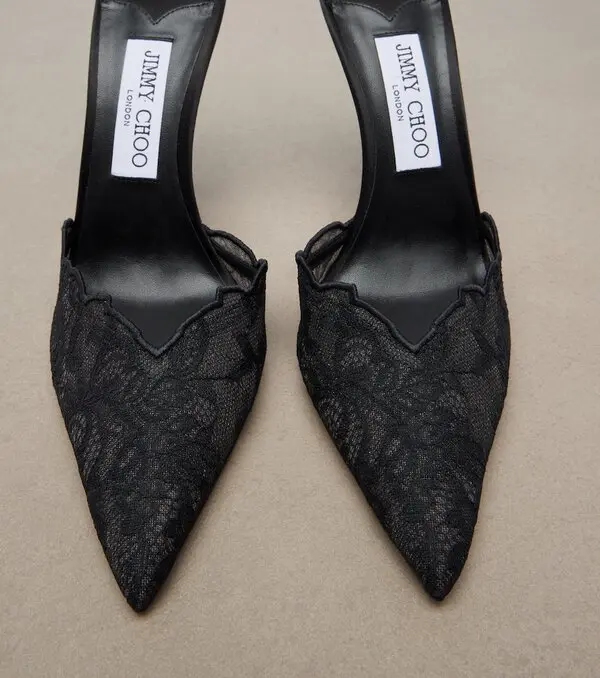 JIMMY CHOO Saeda Embellished Lace Pumps