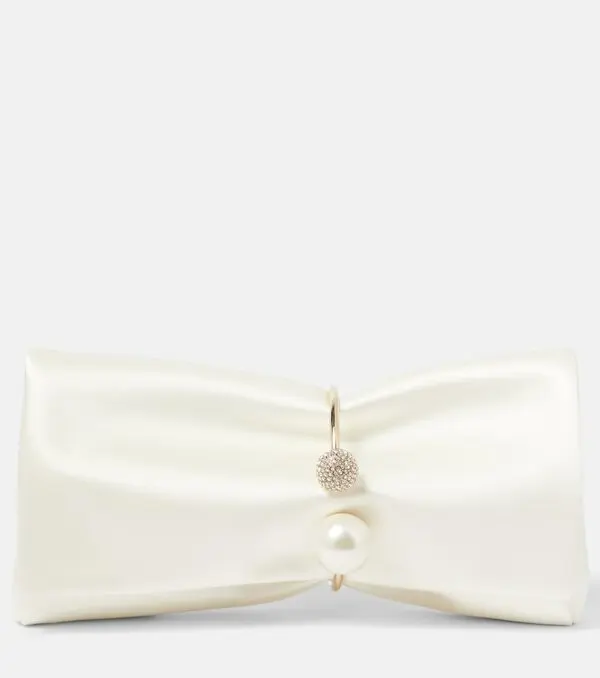 JIMMY CHOO Xandra Small Embellished Clutch - Brown