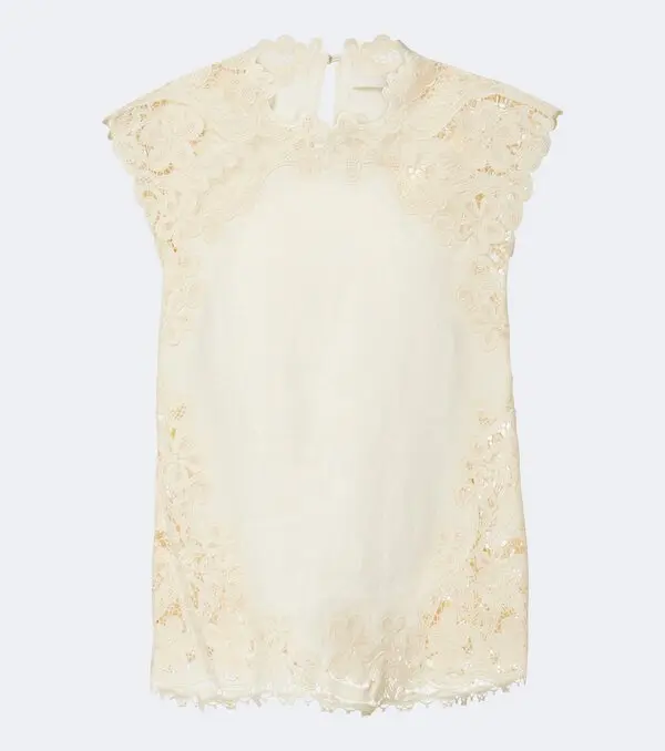 Ulla Johnson Amelie Crochet-trimmed Linen Top