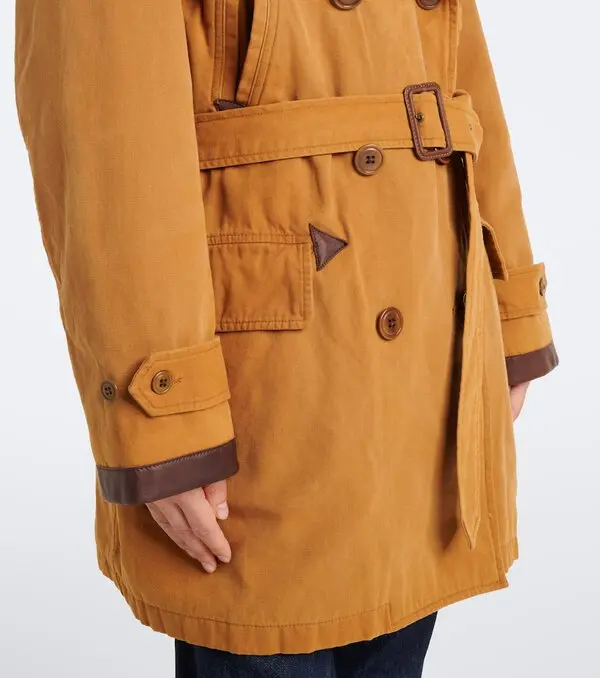 Polo Ralph Lauren Shearling-trimmed Double-breasted Cotton Coat