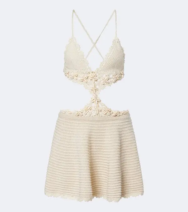 Retrofete Aisola Crochet Minidress - White