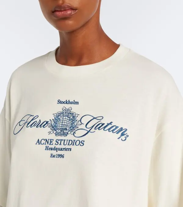 Acne Studios Layered Embroidered Cotton Jersey T-shirt - White