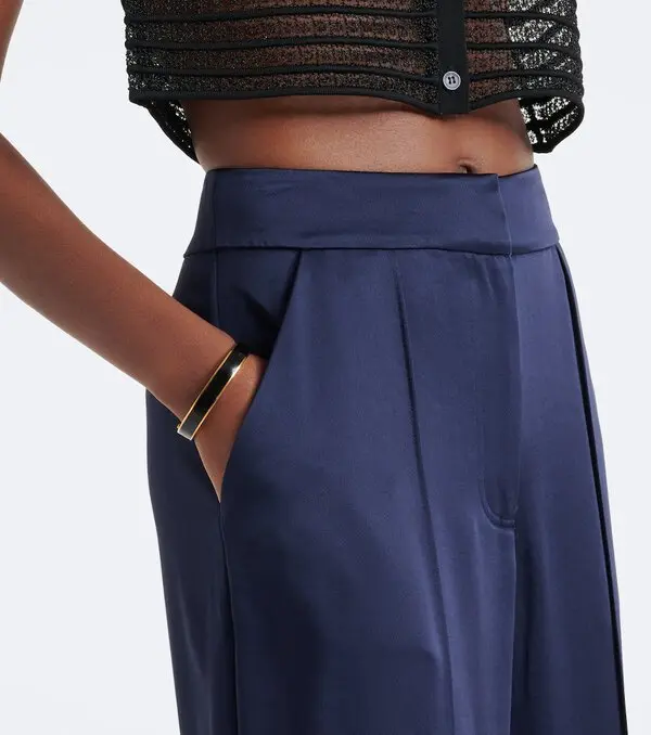 Simkhai Kyra High-rise Satin Wide-leg Pants