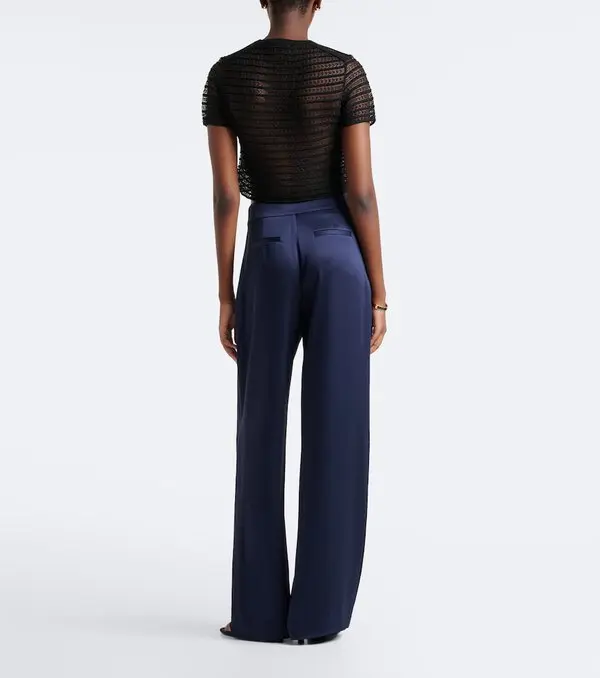 Simkhai Kyra High-rise Satin Wide-leg Pants