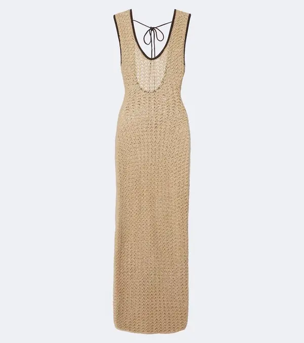 SIR. Ellinor Crochet Cotton Maxi Dress - Beige