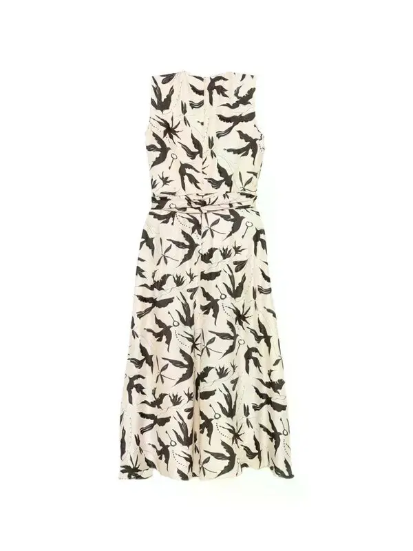 Altuzarra Bird-print Wrap Dress - Neutrals