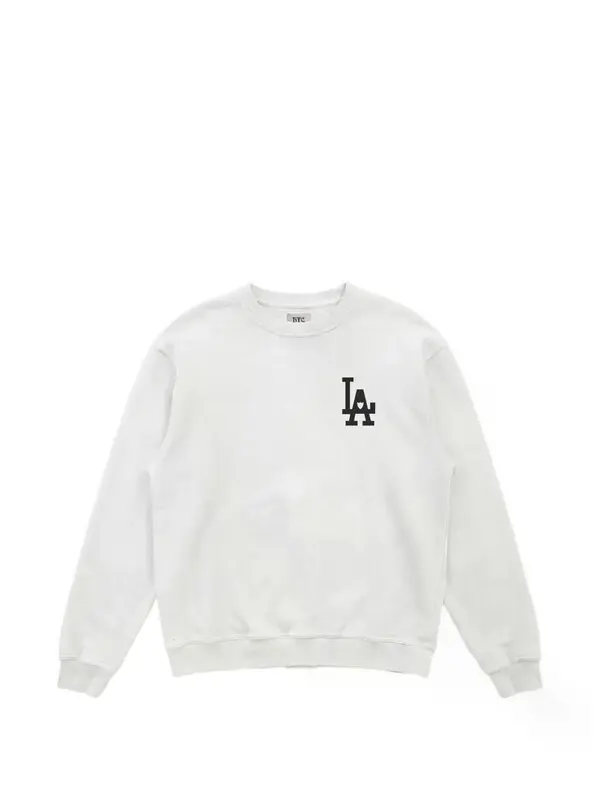 HTC LOS ANGELES Logo Print Distressed V-neck Sweater