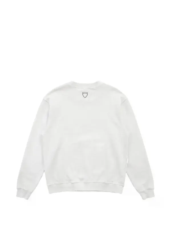 HTC LOS ANGELES Logo Print Distressed V-neck Sweater