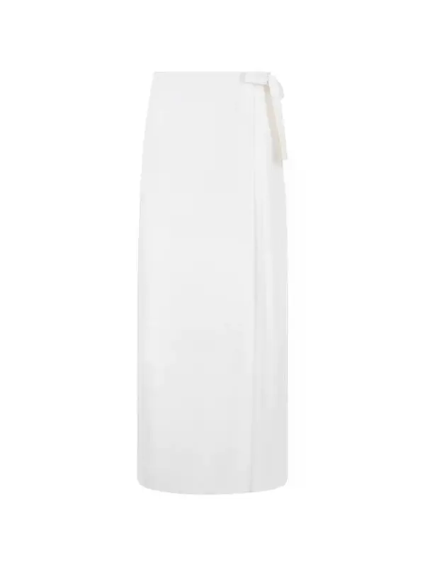 Alberta Ferretti Pleated Detail Straight Maxi Skirt