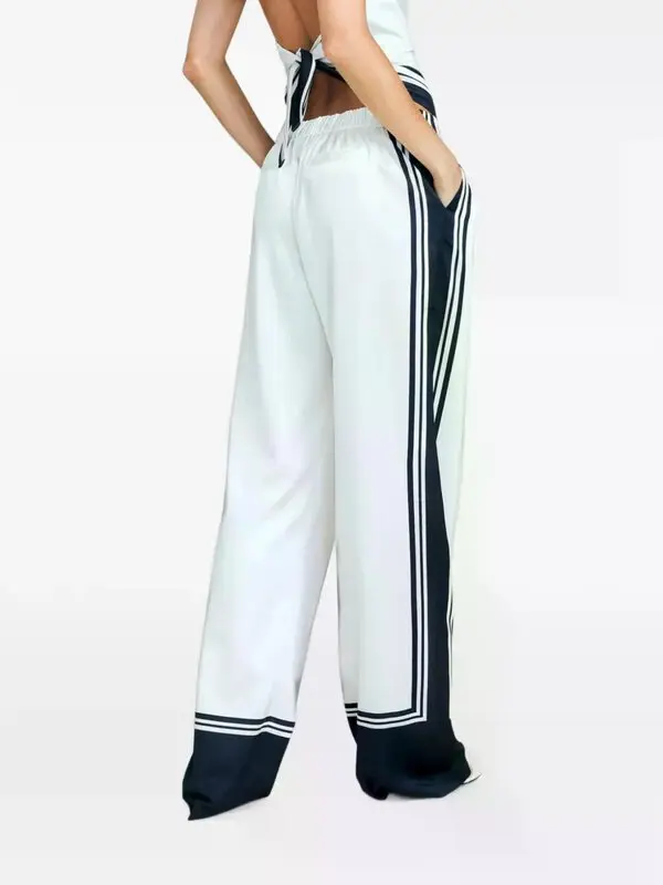 SEROYA Marlowe Tile-print Satin Trousers