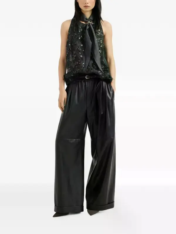 Brunello Cucinelli Nappa Leather Baggy Trousers