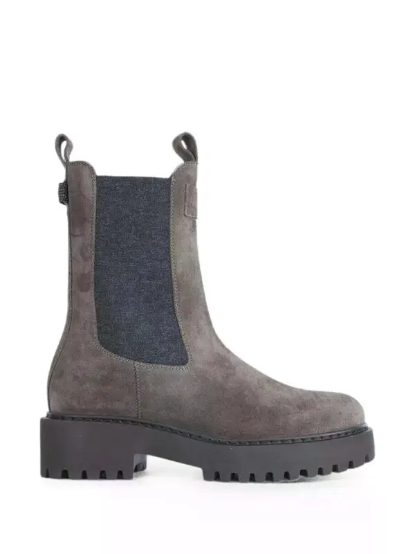 Brunello Cucinelli Suede Panelled Ankle Boots