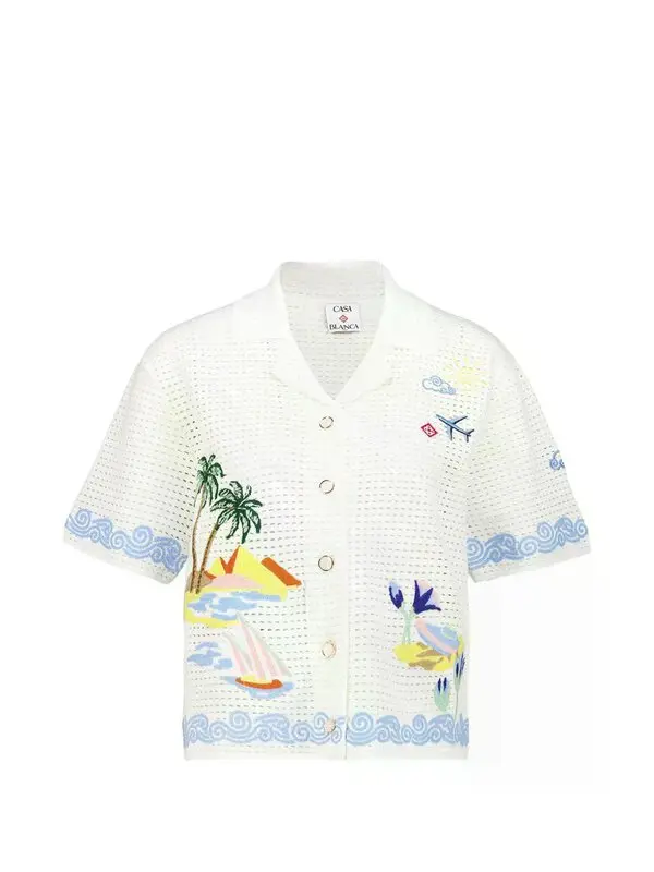 Casablanca Oasis Crochet-knit Shirt