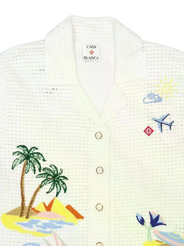 Casablanca Oasis Crochet-knit Shirt