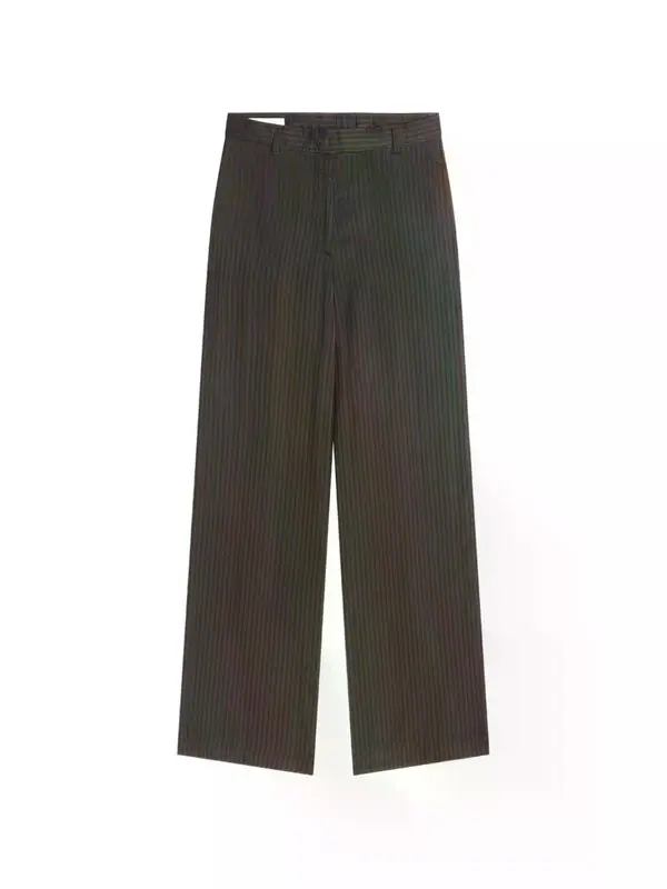 Dries Van Noten Wide Leg Striped Cupro Pants