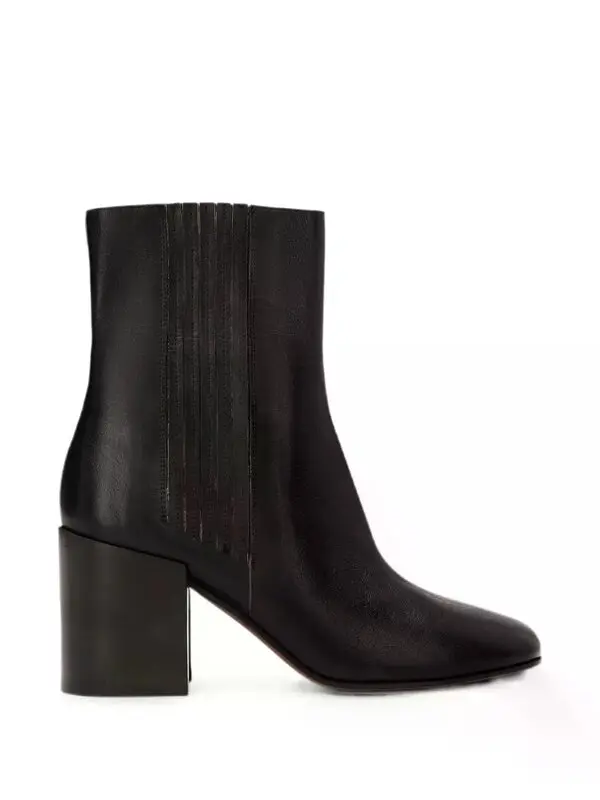 Dries Van Noten Leather Square Toe Block Heel Chelsea Boots